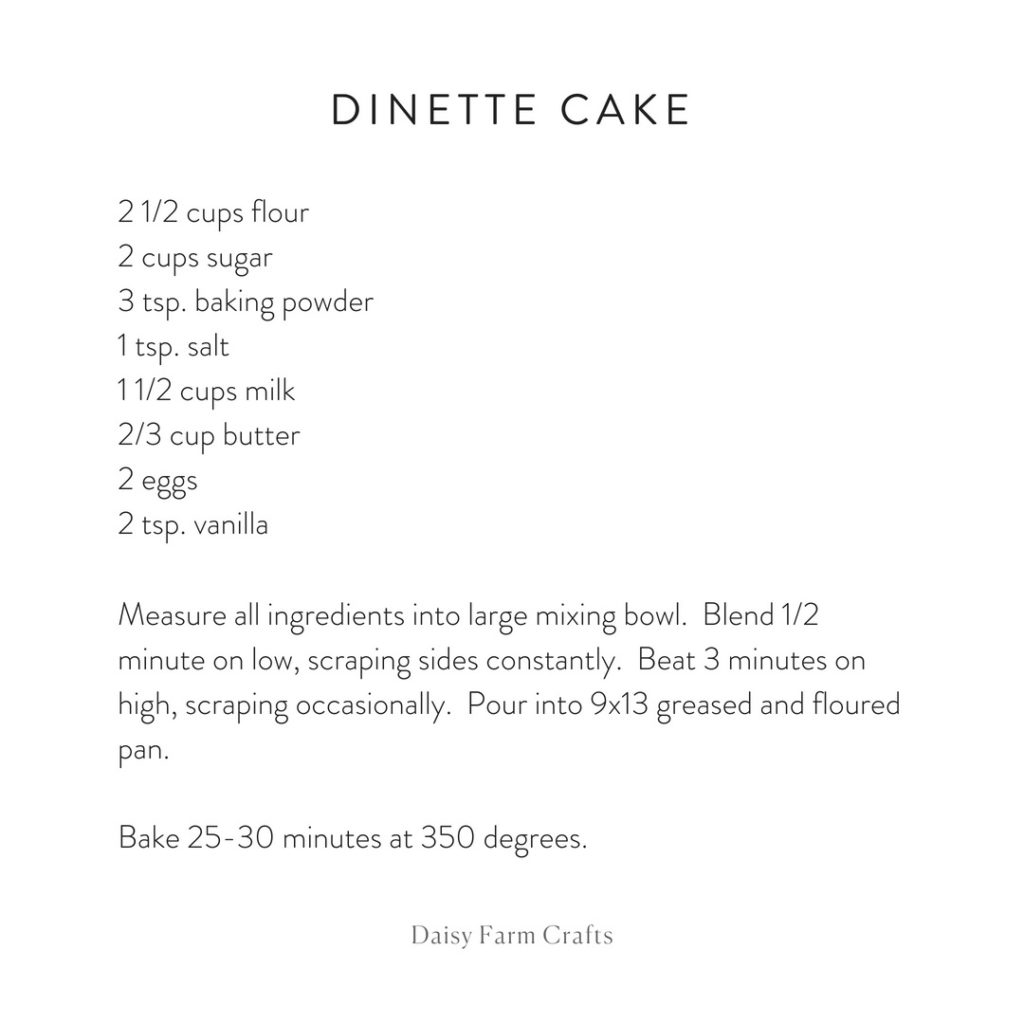 Dinette Cake - Daisy Farm Crafts