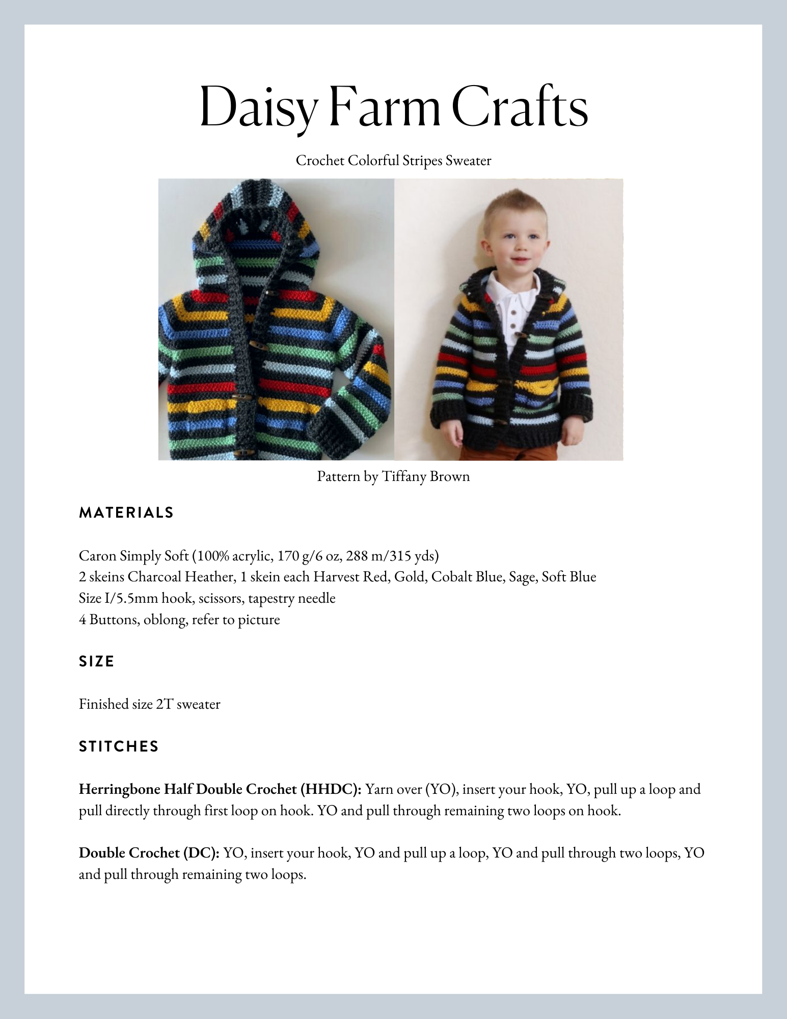 Crochet Colorful Stripes Sweater - Daisy Farm Crafts