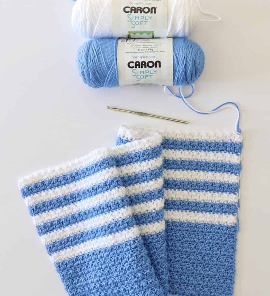 Crochet Blue Stripes Baby Blanket - Daisy Farm Crafts