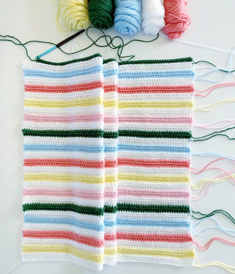 Crochet Beginner Popsicle Stripes Blanket - Daisy Farm Crafts