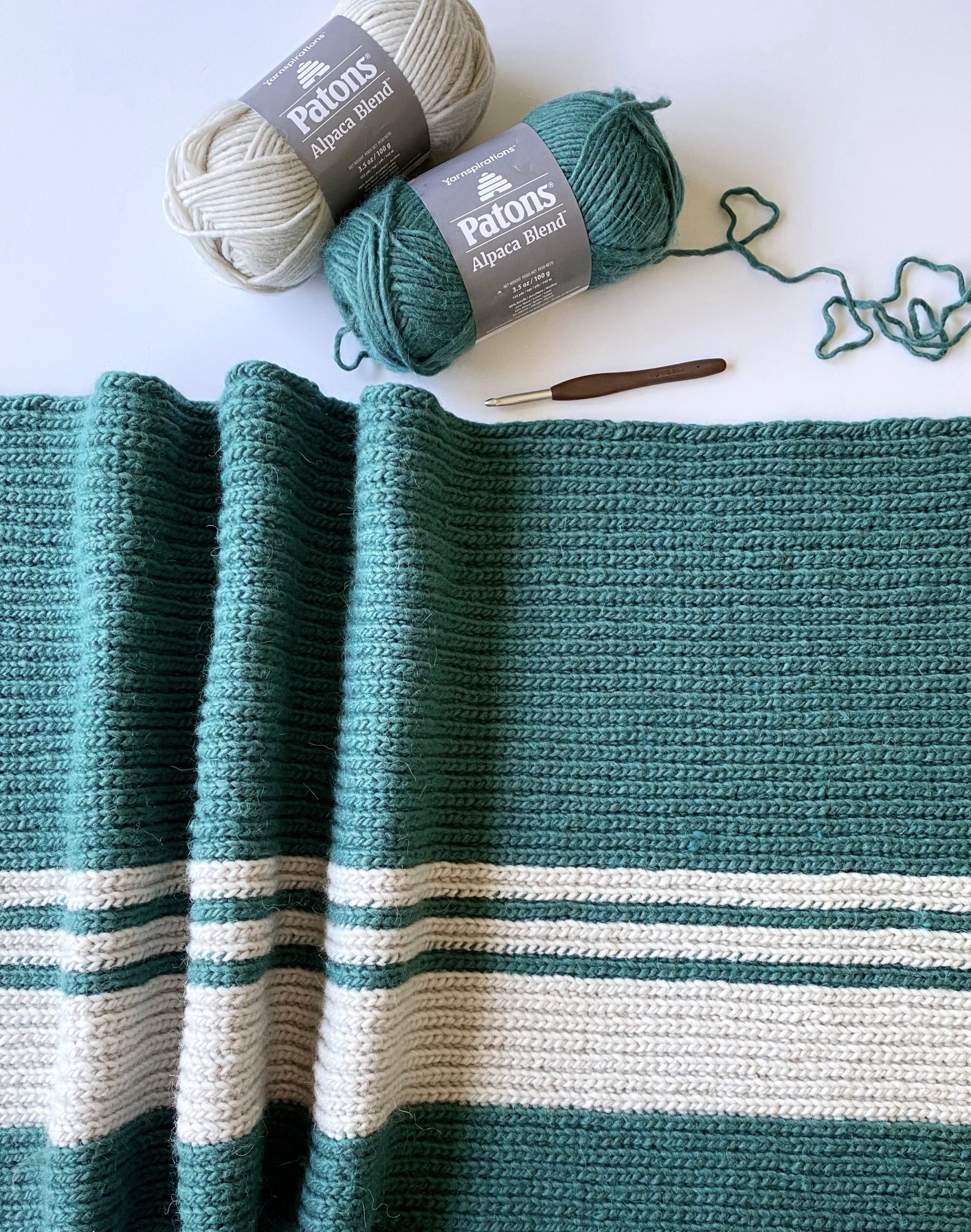 Crochet Modern Stripe Beginner Throw - Daisy Farm Crafts