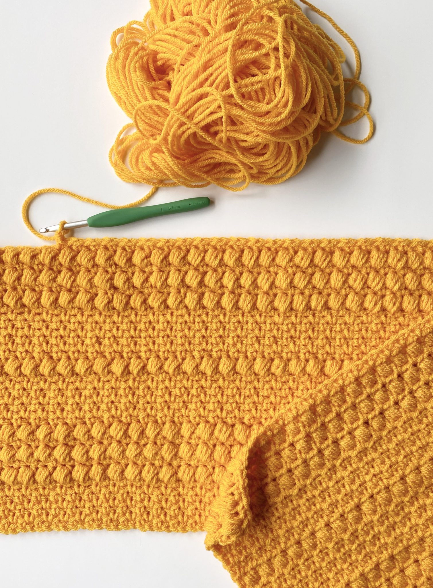 Crochet Gold Puffs Baby Blanket - Daisy Farm Crafts