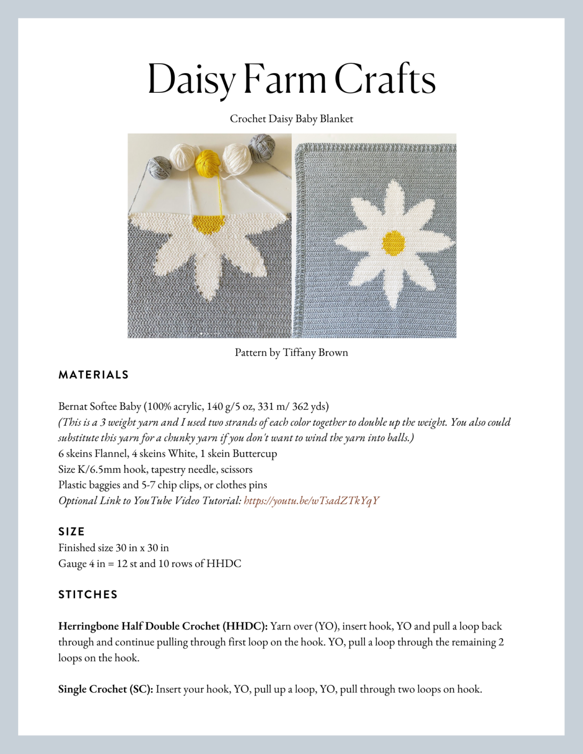 Crochet Daisy Baby Blanket - Daisy Farm Crafts