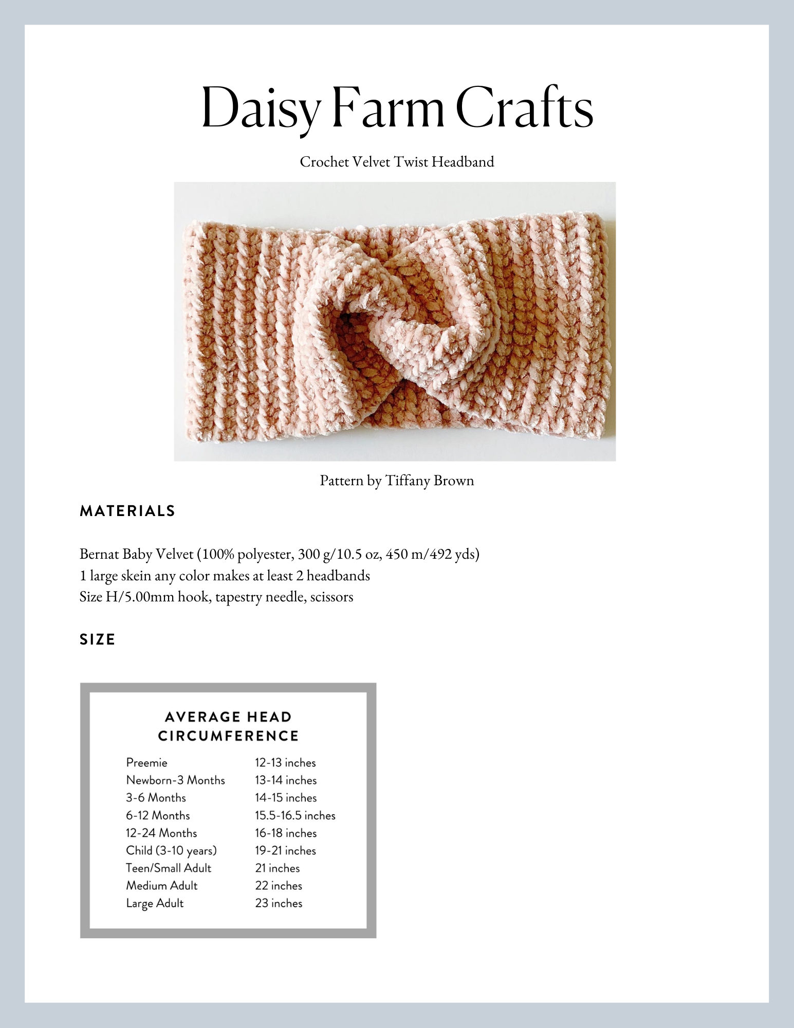 Crochet Velvet Twist Headband - Daisy Farm Crafts Crochet Velvet Twist Headband - Daisy Farm Crafts