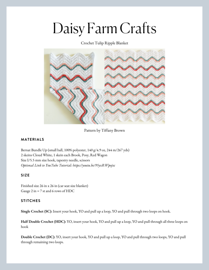 Crochet Tulip Ripple Blanket - Daisy Farm Crafts