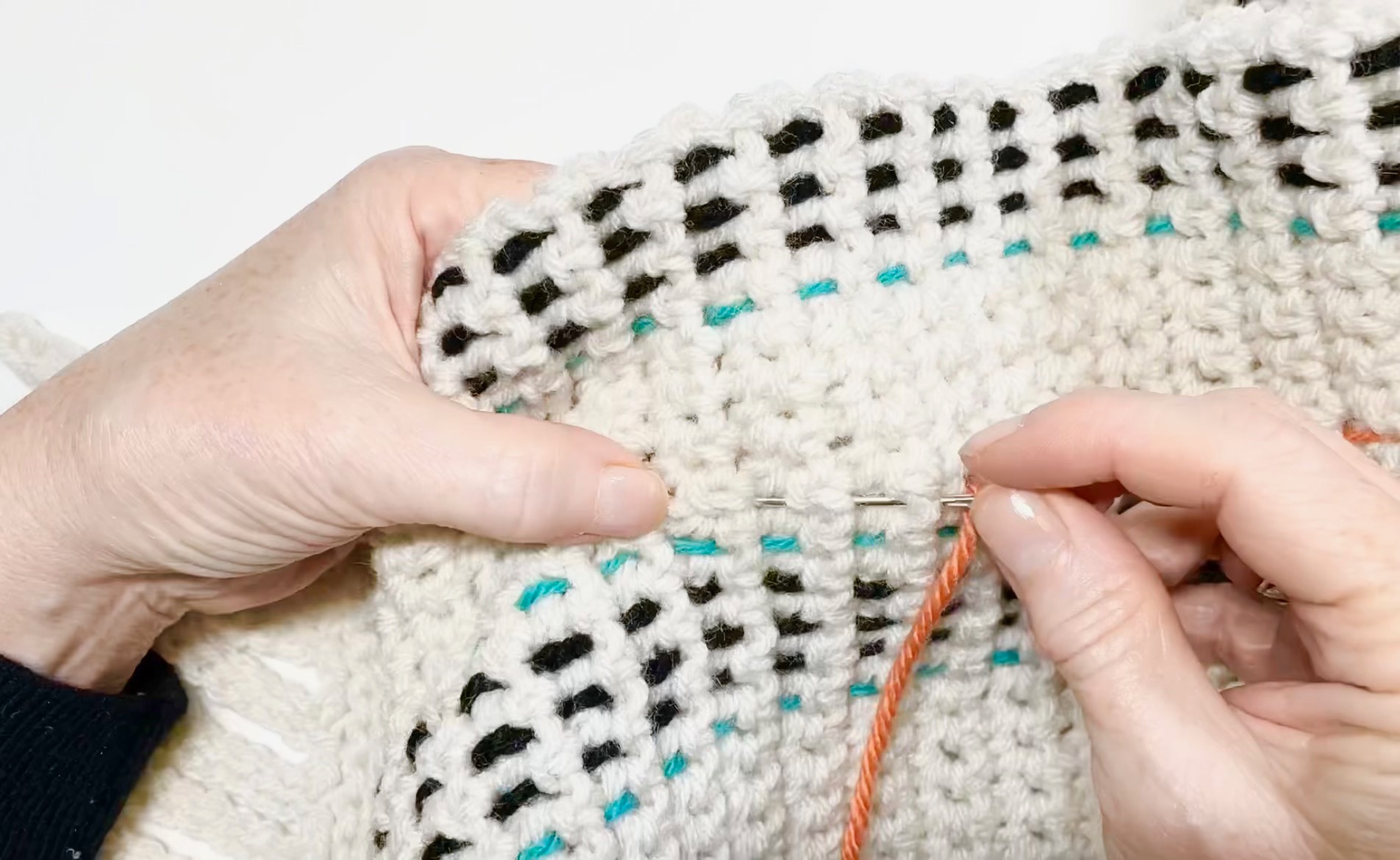 Woven Single Crochet Multi-Color Scarf - Daisy Farm Crafts