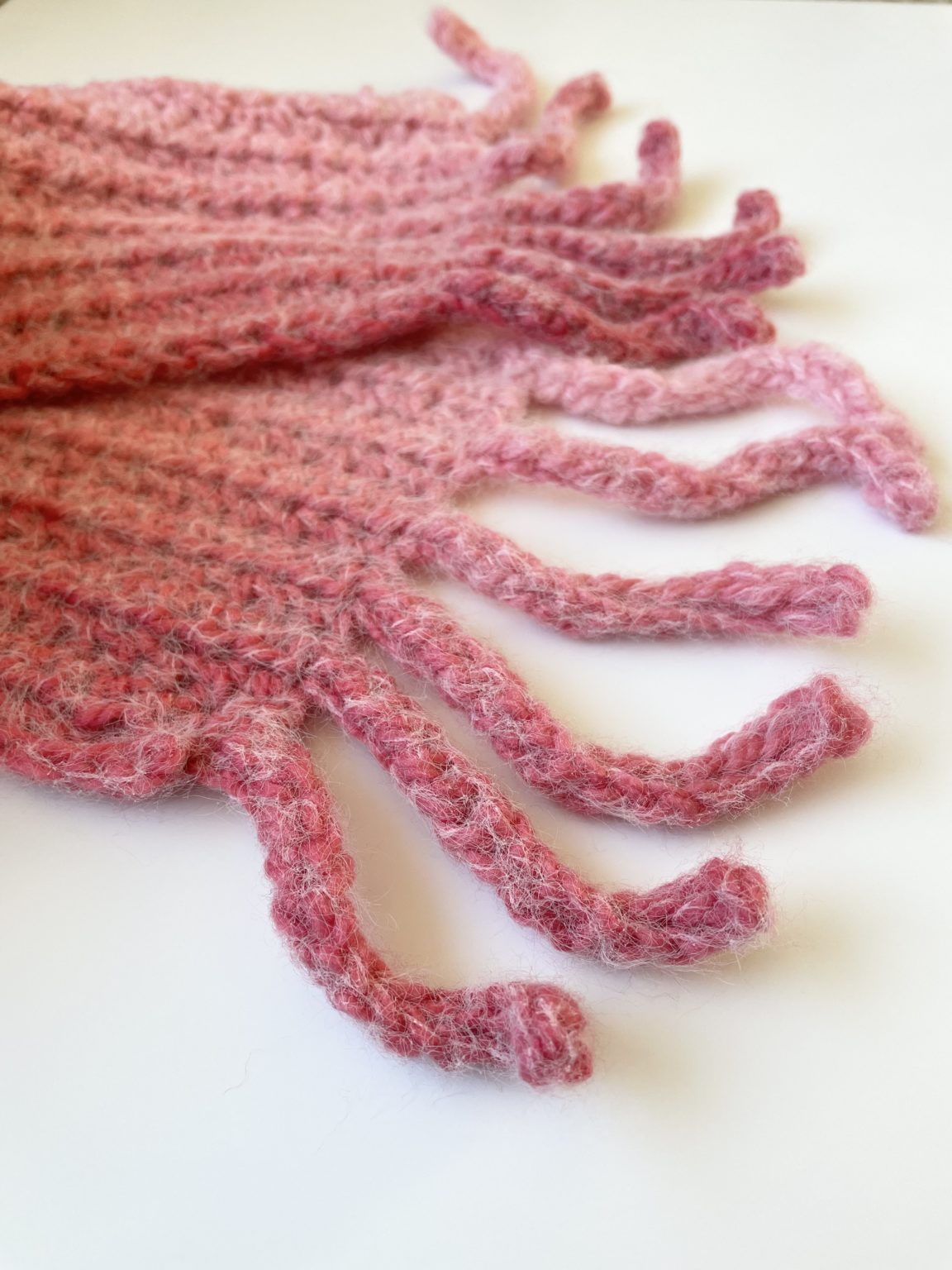 Crochet Caron O'Go Halo Rose Gold Hat and Scarf - Daisy Farm Crafts