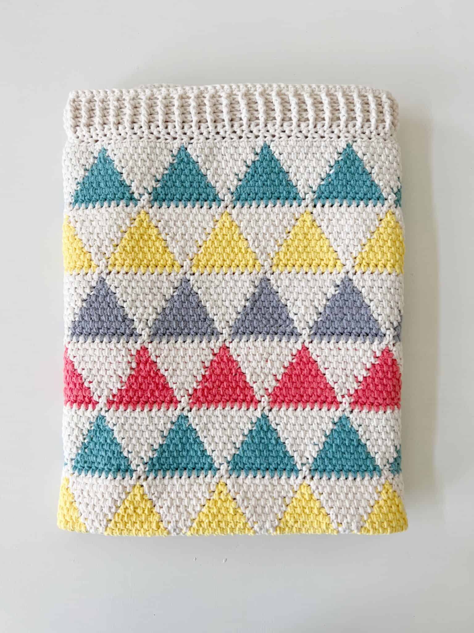Crochet Colorful Triangles Baby Blanket - Daisy Farm Crafts