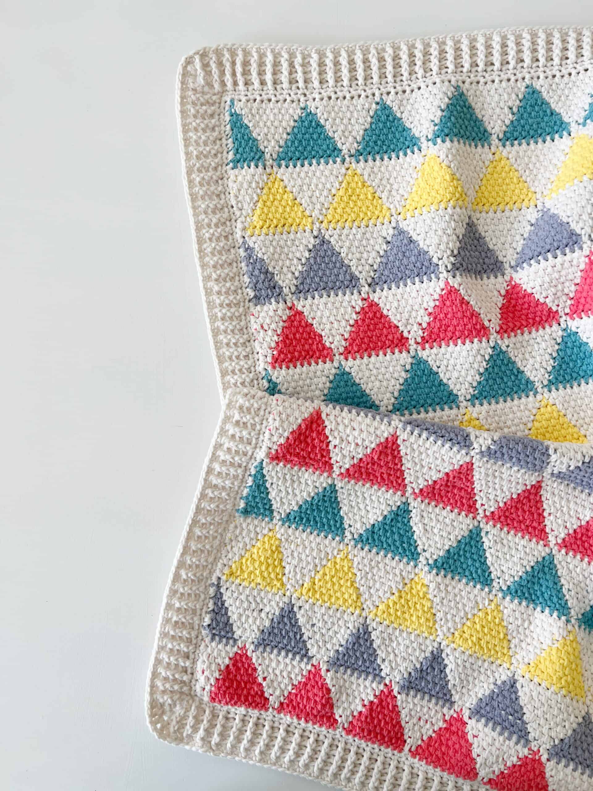 Crochet Colorful Triangles Baby Blanket - Daisy Farm Crafts
