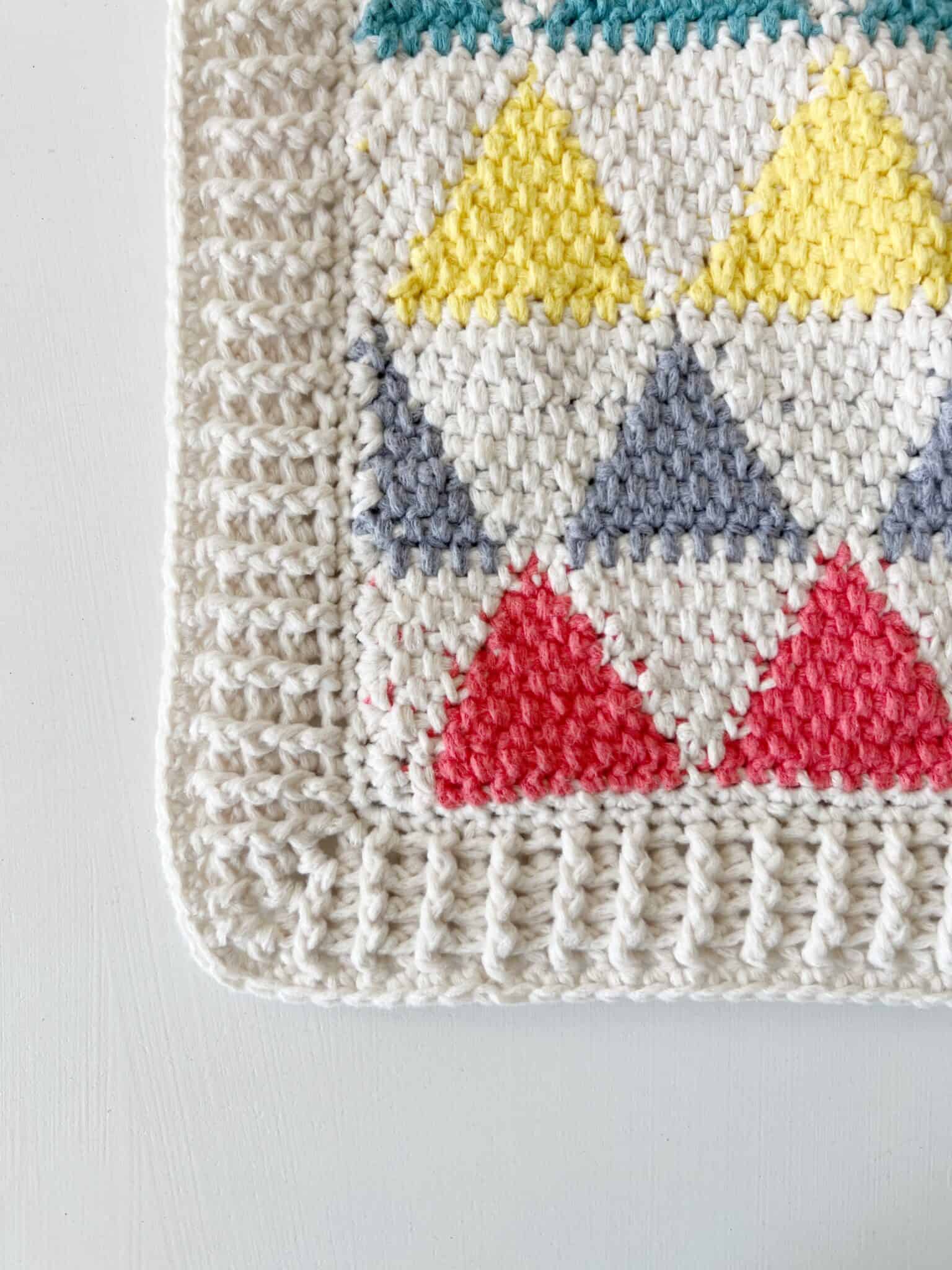 Crochet Colorful Triangles Baby Blanket - Daisy Farm Crafts