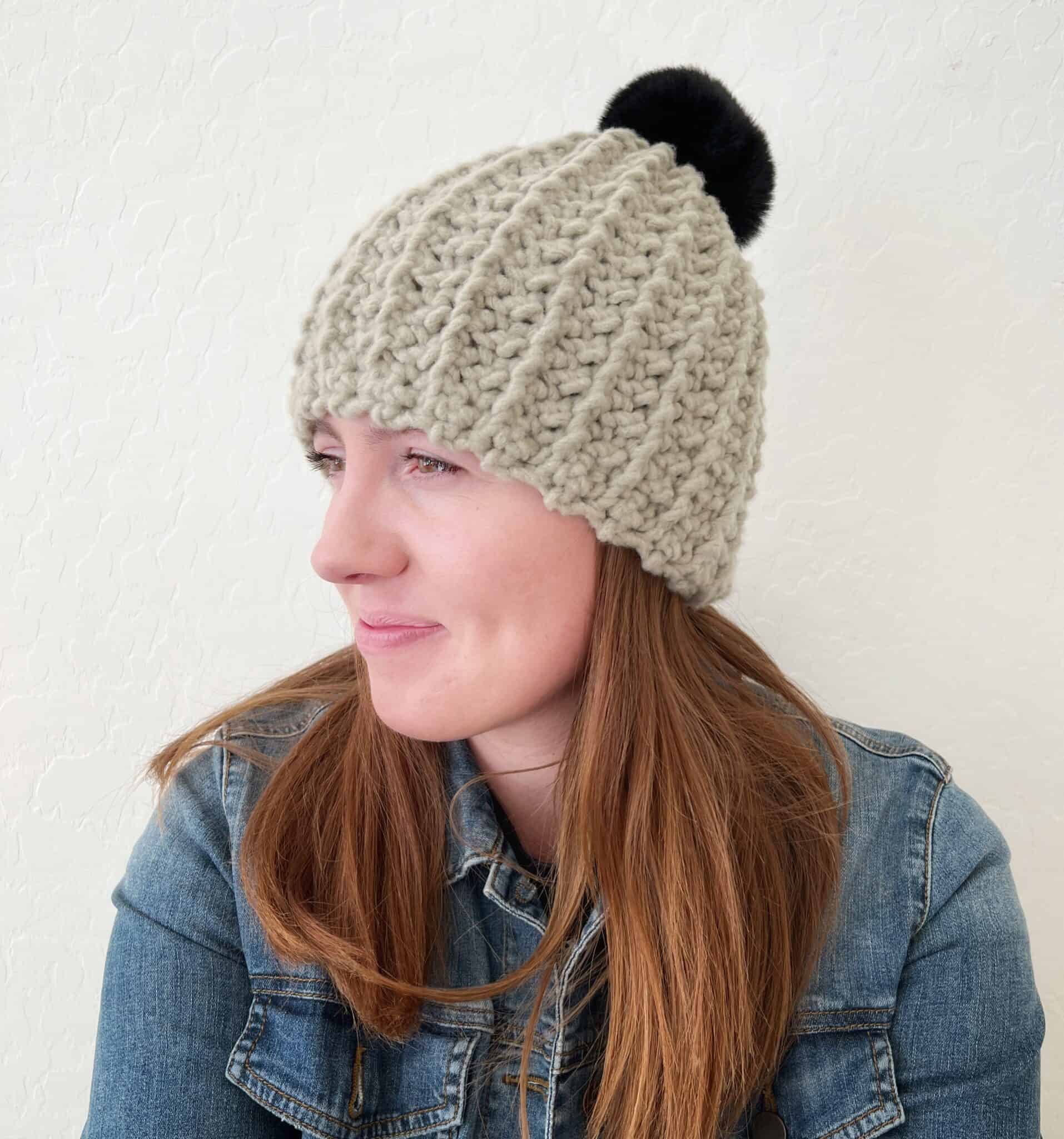 Crochet Back Loop Mesh Stitch Hat - Daisy Farm Crafts