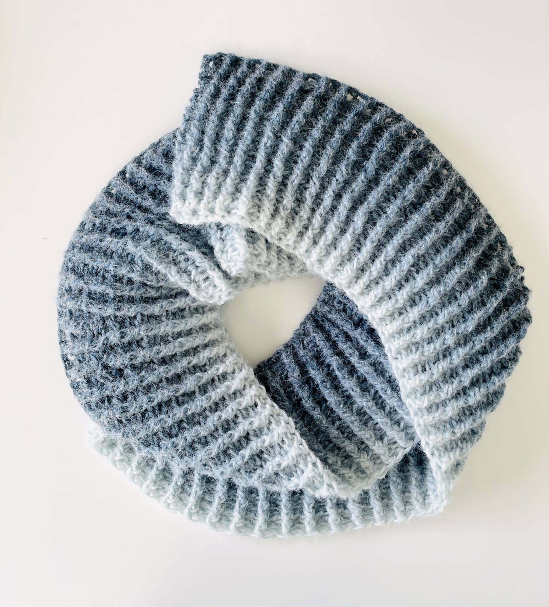 Crochet Ombre Ribbed Scarf - Daisy Farm Crafts