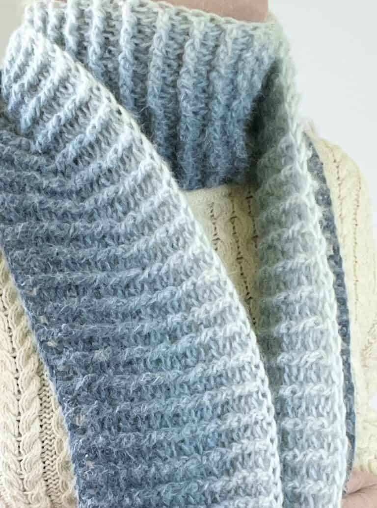 Crochet Ombre Ribbed Scarf - Daisy Farm Crafts