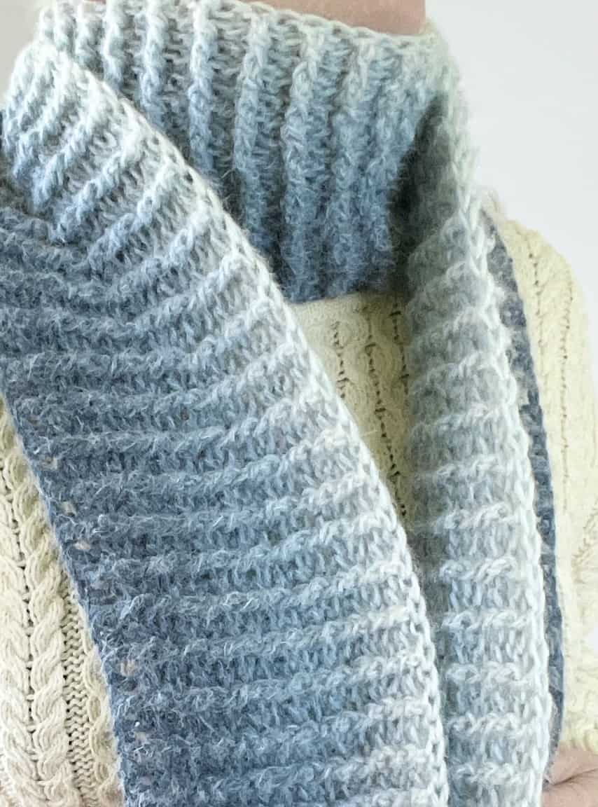 Crochet Ombre Ribbed Scarf - Daisy Farm Crafts