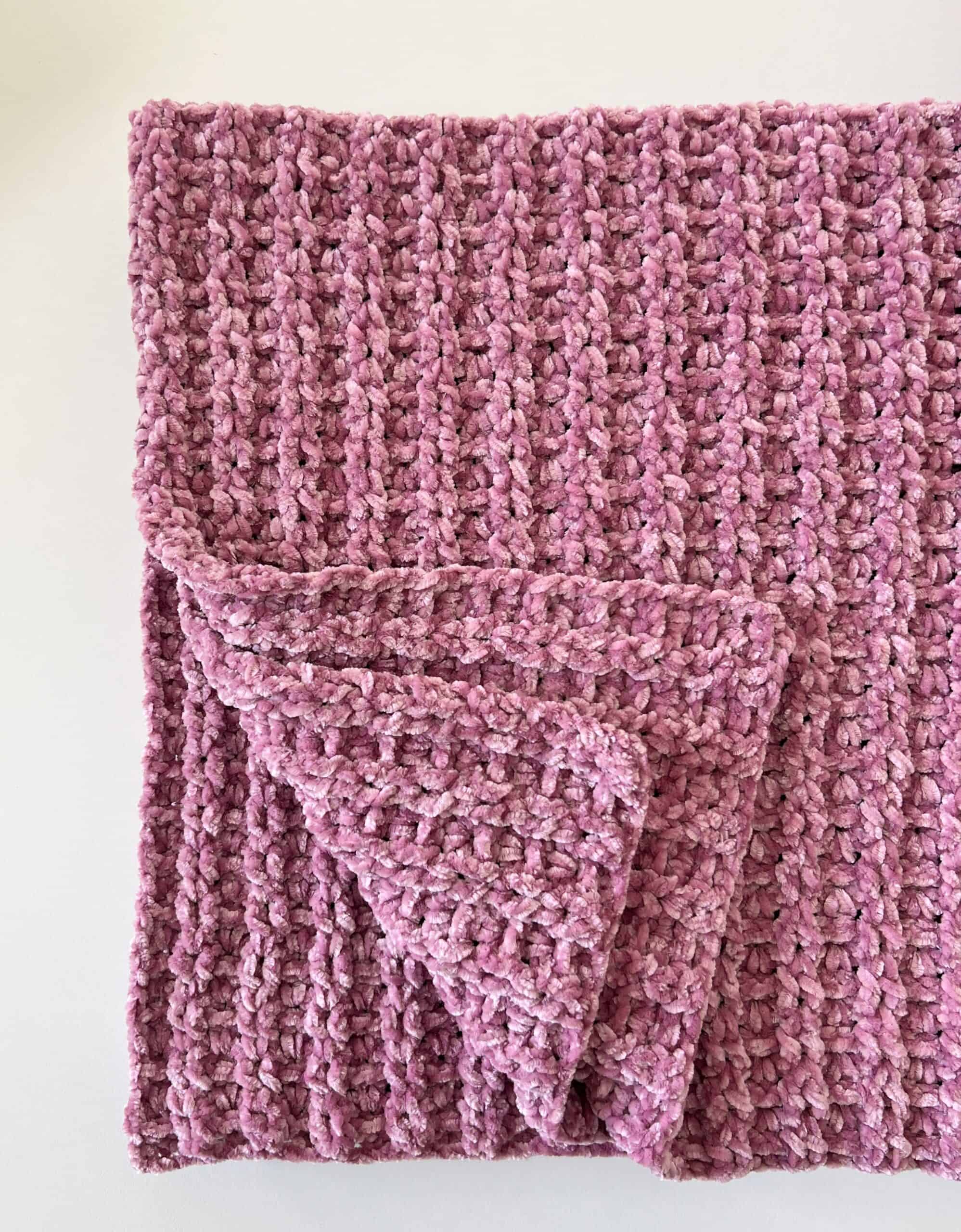 Crochet Velvet Ribbed V-stitch Blanket and Bonnet - Daisy Farm Crafts
