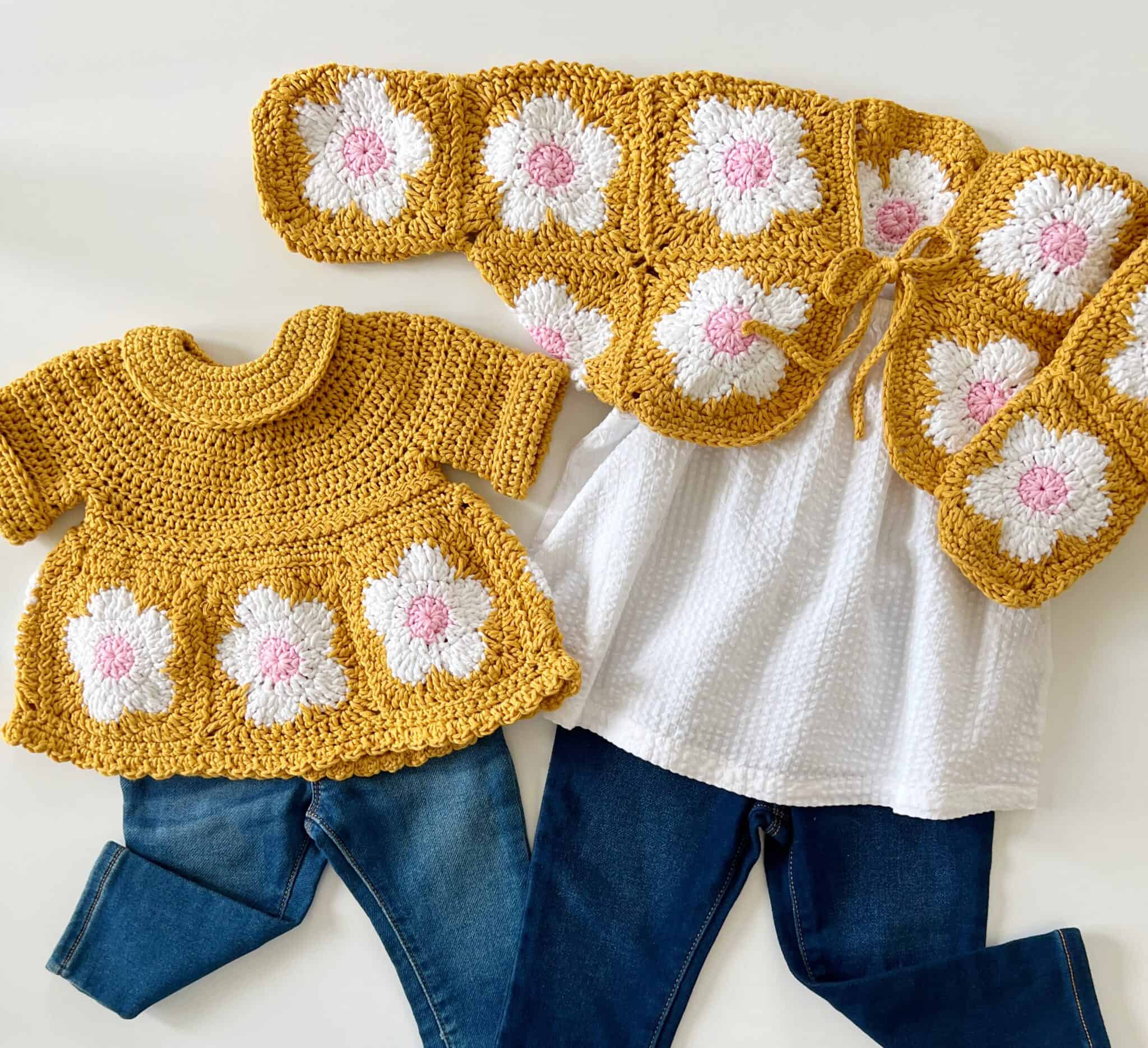 Crochet Desert Blush Field of Daisies Baby Blanket - Daisy Farm Crafts