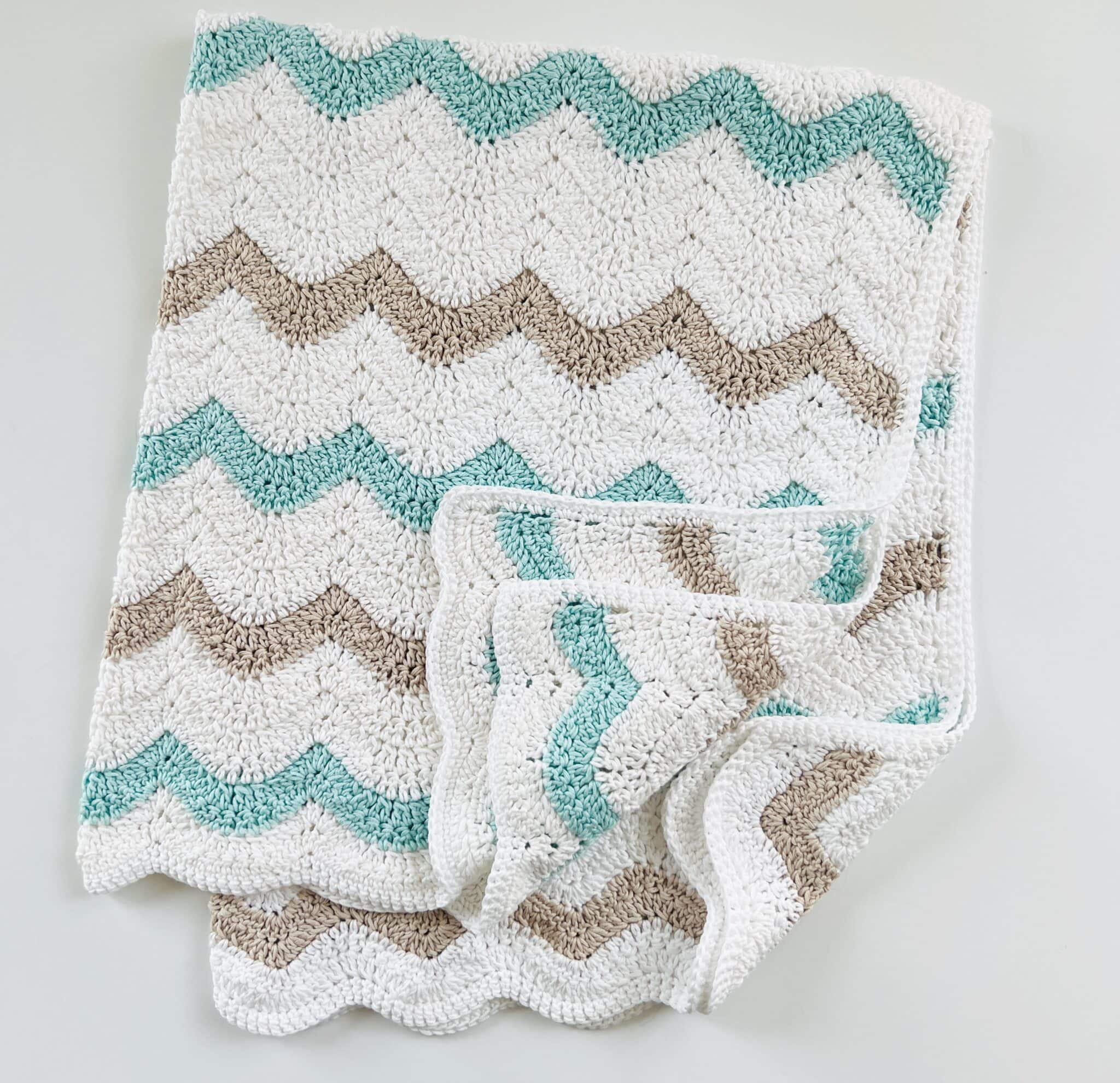 Crochet Ocean Waves Baby Blanket - Daisy Farm Crafts