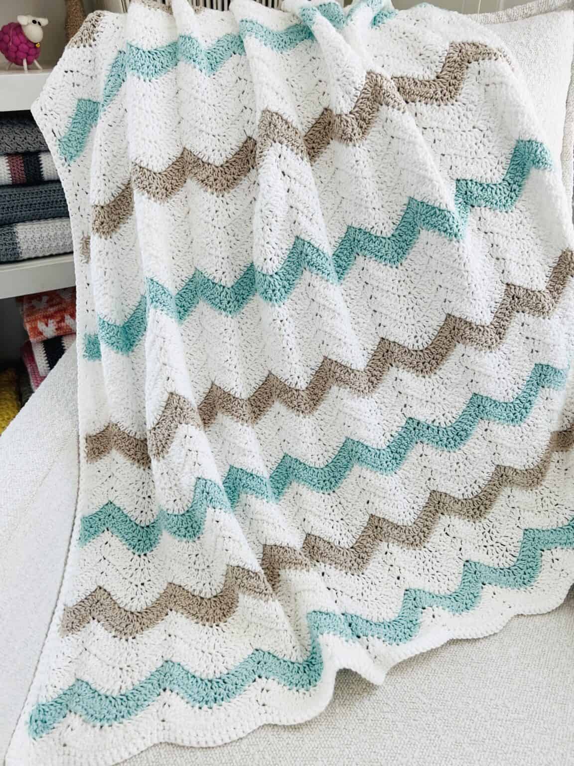 Crochet Ocean Waves Baby Blanket - Daisy Farm Crafts