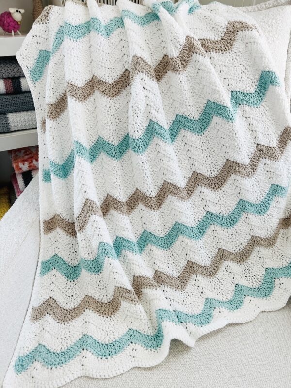 Crochet Ocean Waves Baby Blanket - Daisy Farm Crafts