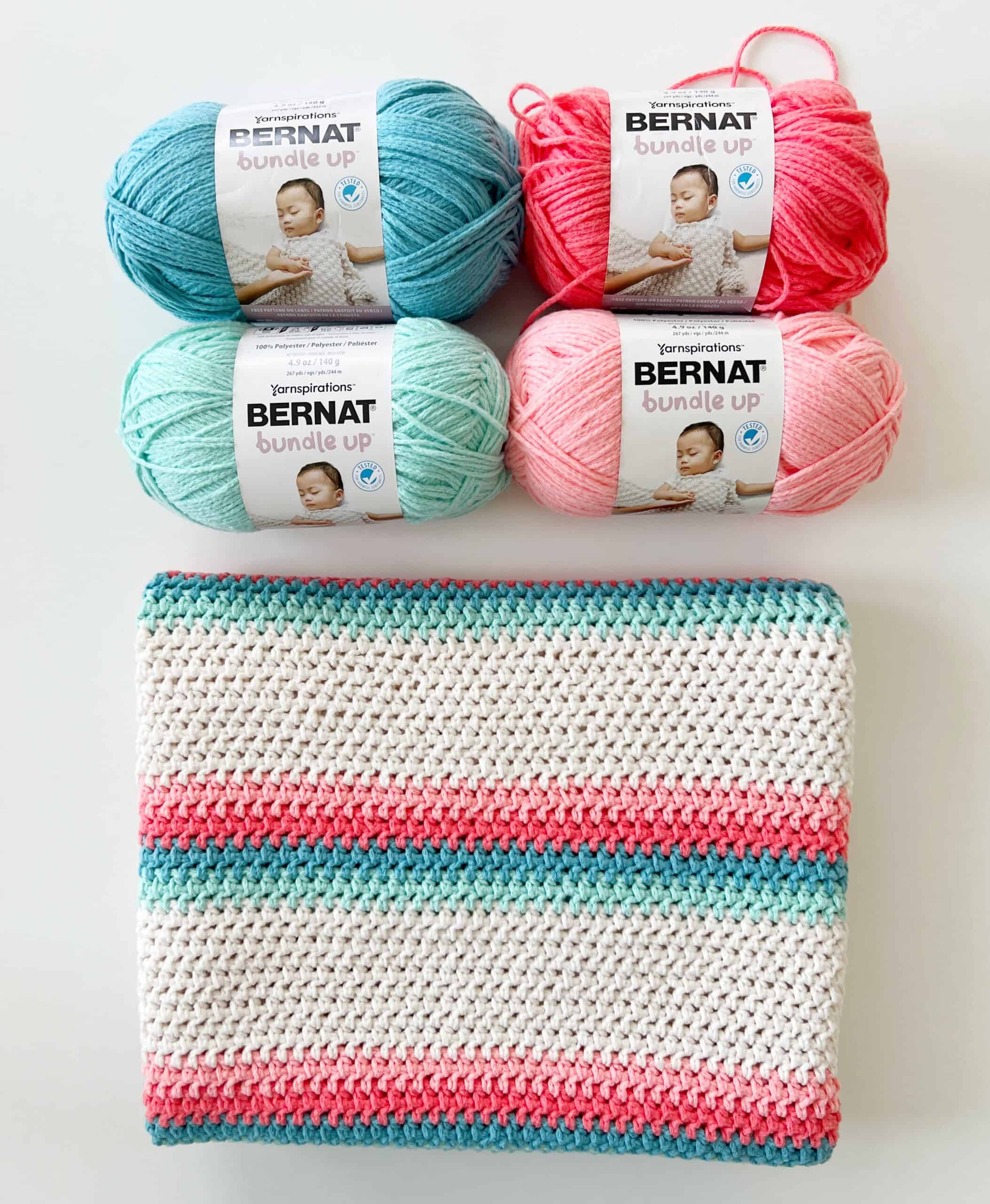 Crochet Easy Summer Fun Stripes Baby Blanket - Daisy Farm Crafts