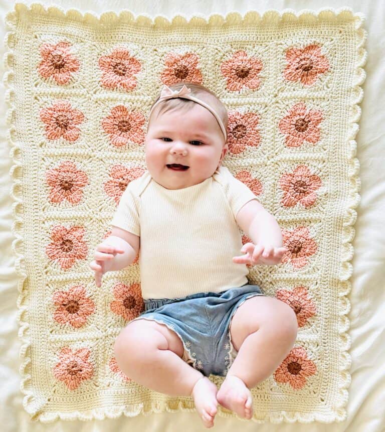 Crochet Multi-Colored Checkerboard Baby Blanket - Daisy Farm Crafts