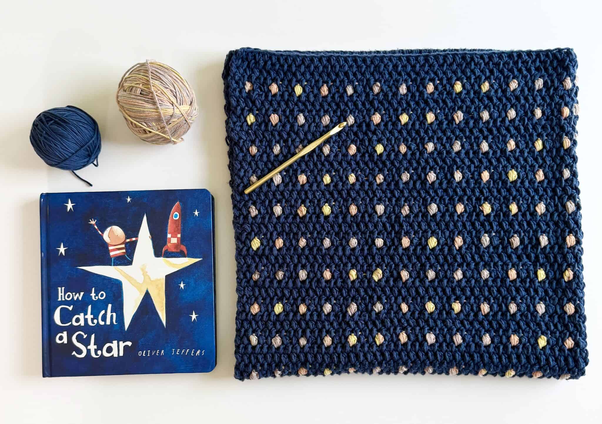 Crochet Starry Nighty-Night Baby Blanket - Daisy Farm Crafts