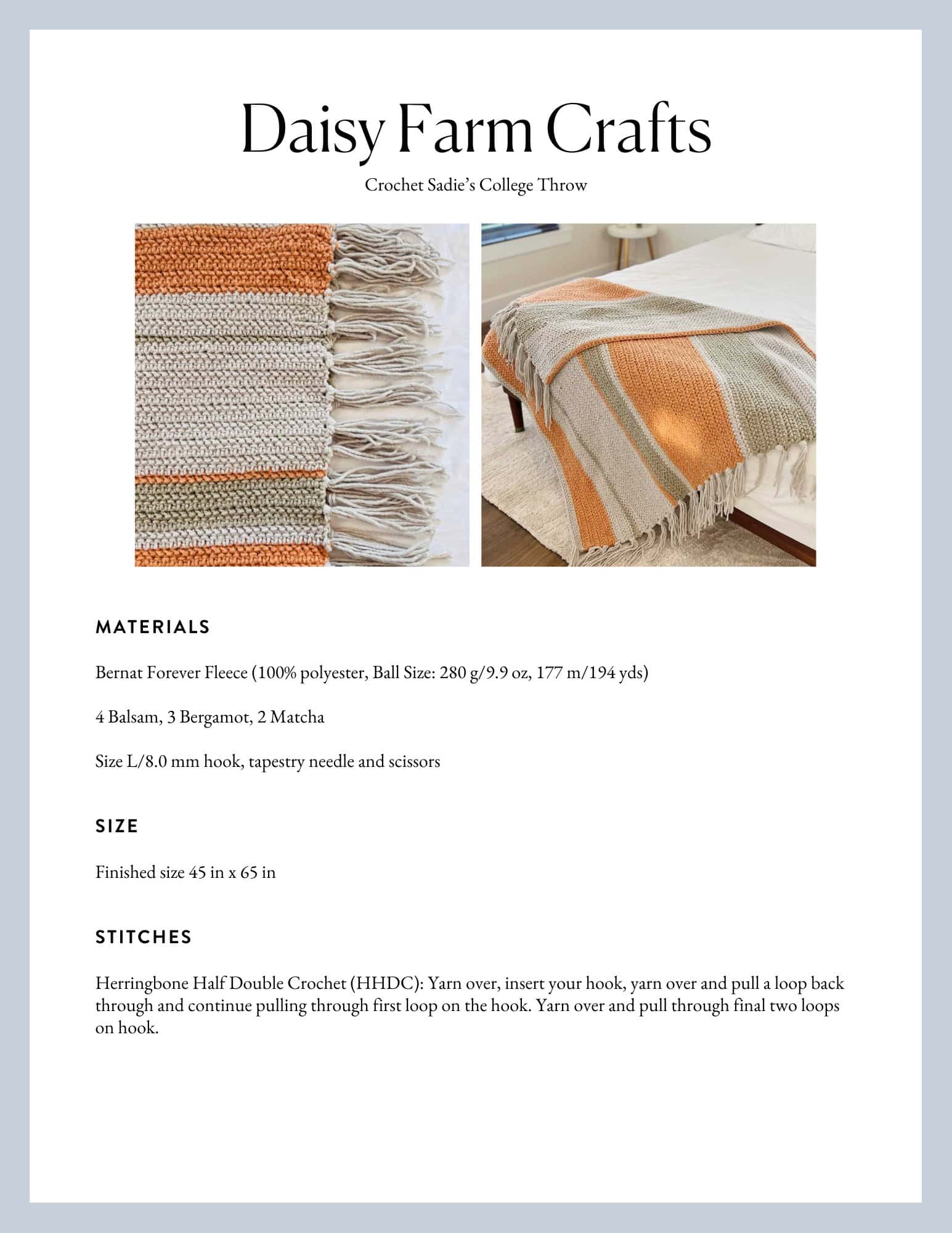 How to Crochet Sadie's College Throw - Daisy Farm Crafts