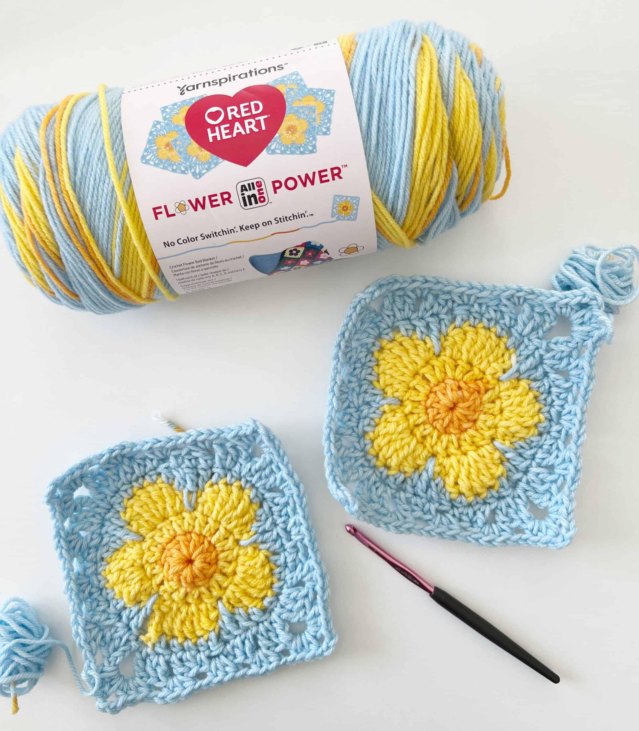 New Red Heart Flower Power Square Daisy Farm Crafts