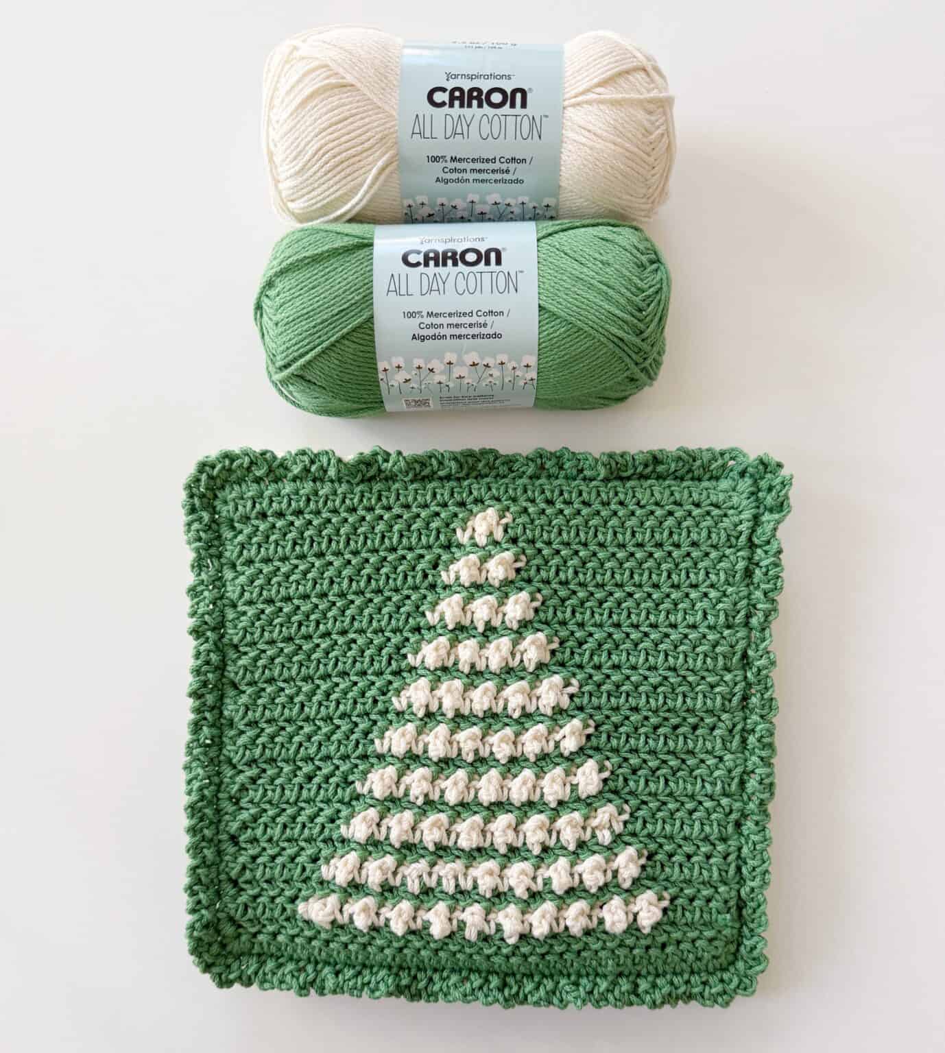 Crochet Crunch Stitch Winter Tree Stripe Hot Pad or Pot Holder - Daisy ...