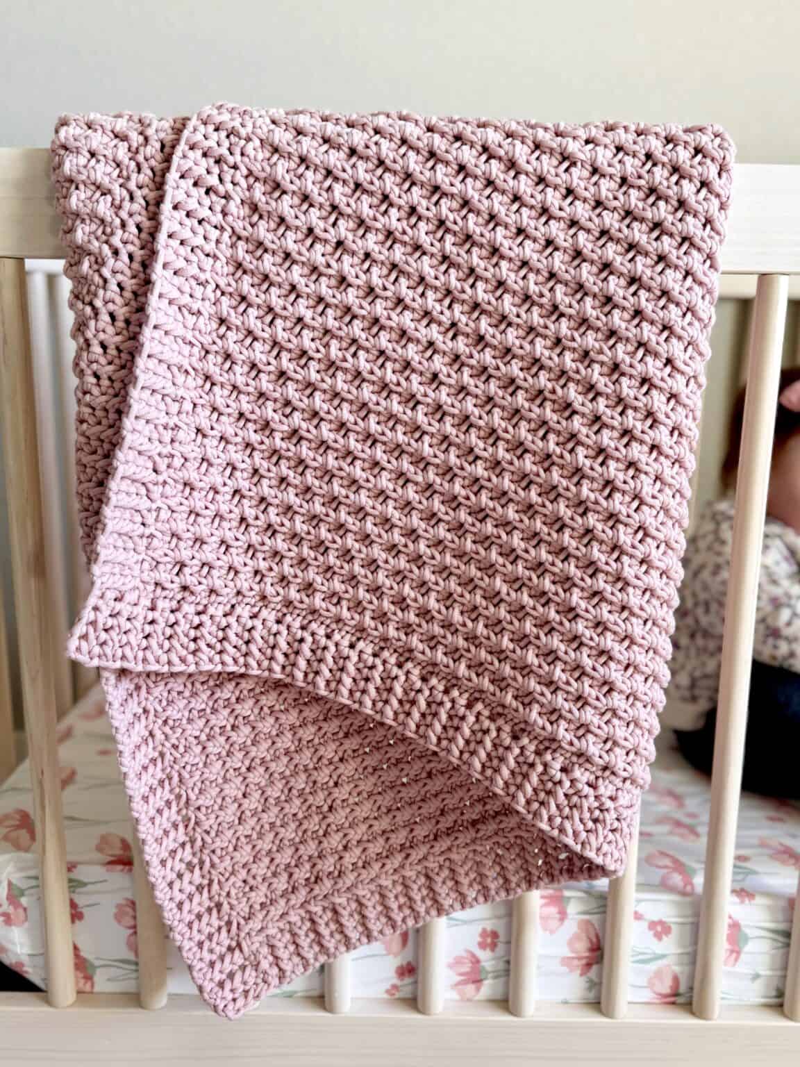 Crochet Modern Mini Weave Baby Blanket - Daisy Farm Crafts