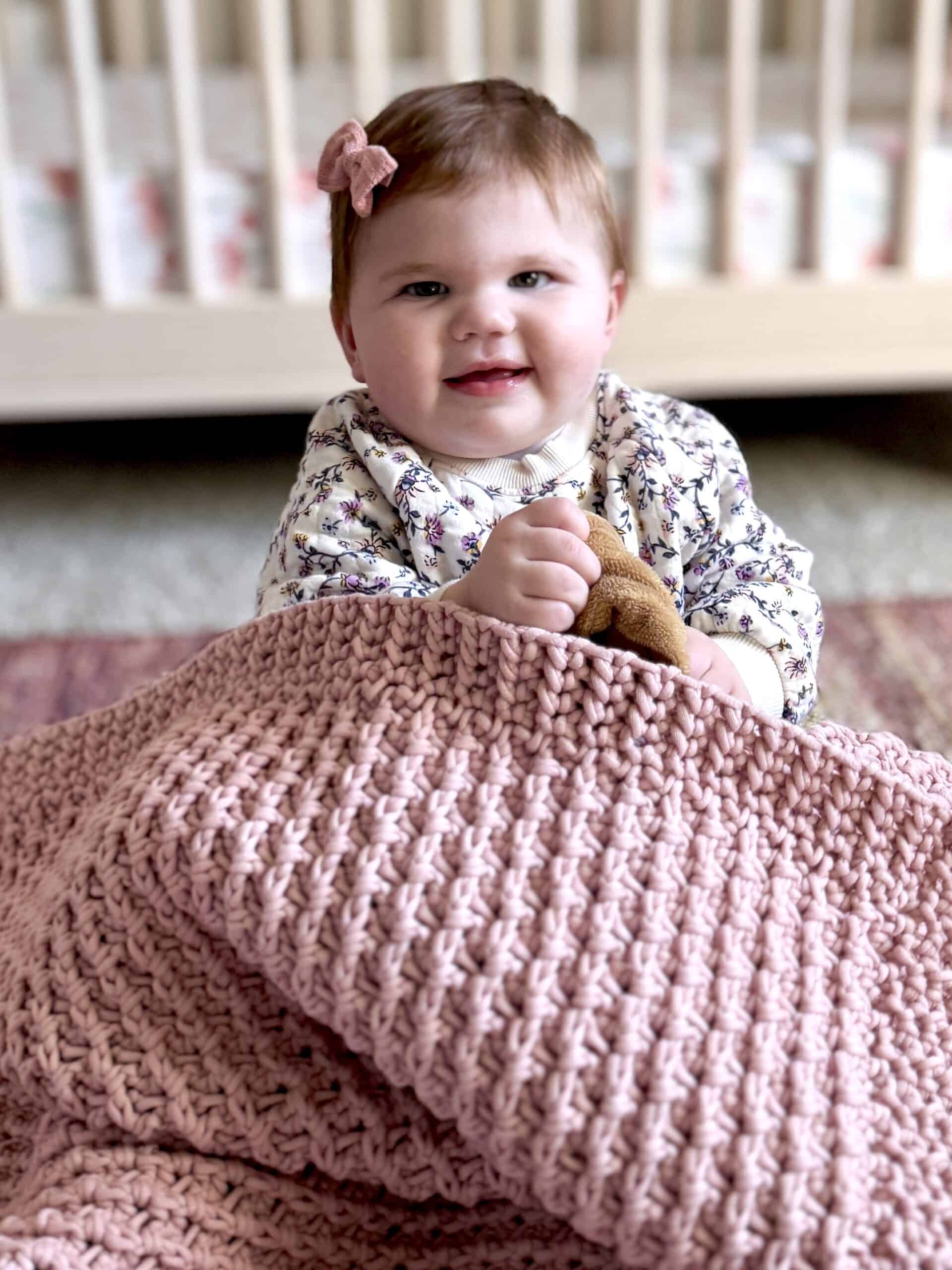 Crochet Modern Mini Weave Baby Blanket - Daisy Farm Crafts