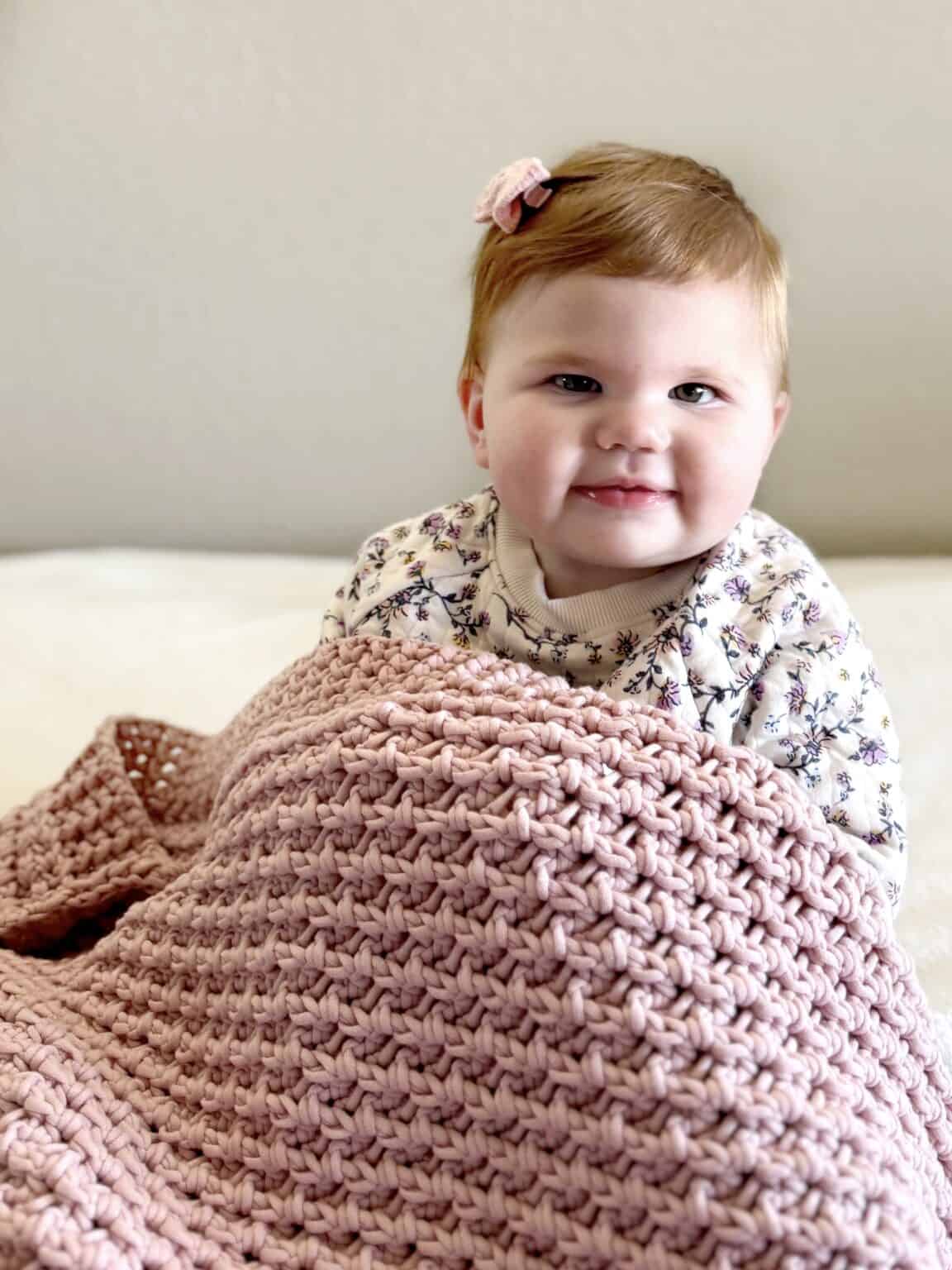 Crochet Modern Mini Weave Baby Blanket - Daisy Farm Crafts