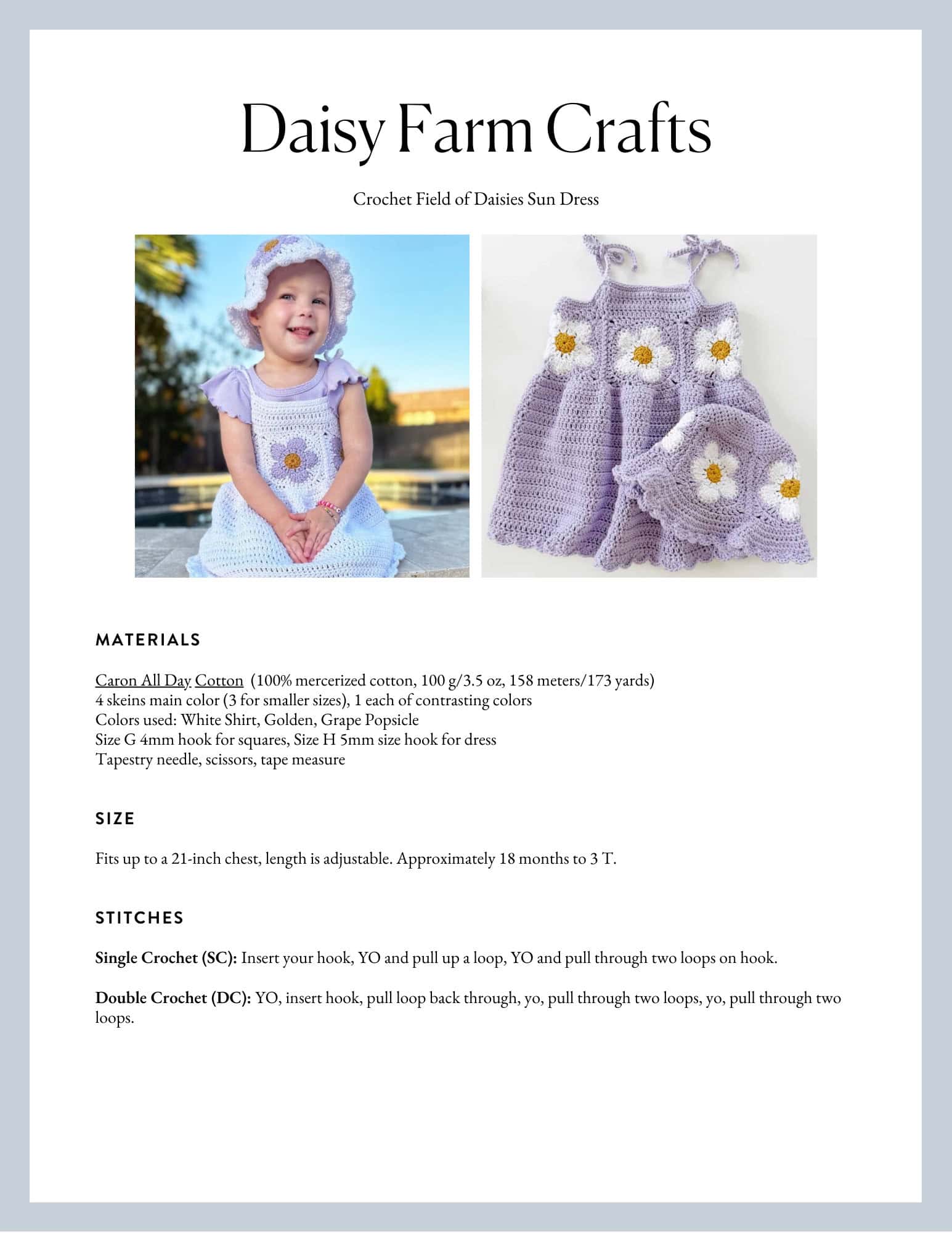 Crochet Field of Daisies Sun Dress - Daisy Farm Crafts
