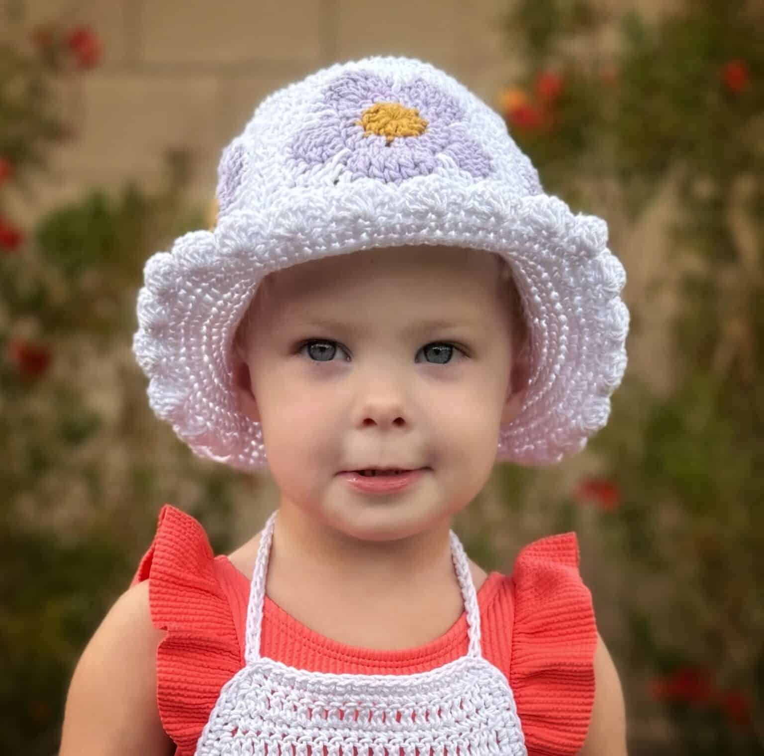 Crochet Field of Daisies Sun Hat - Daisy Farm Crafts
