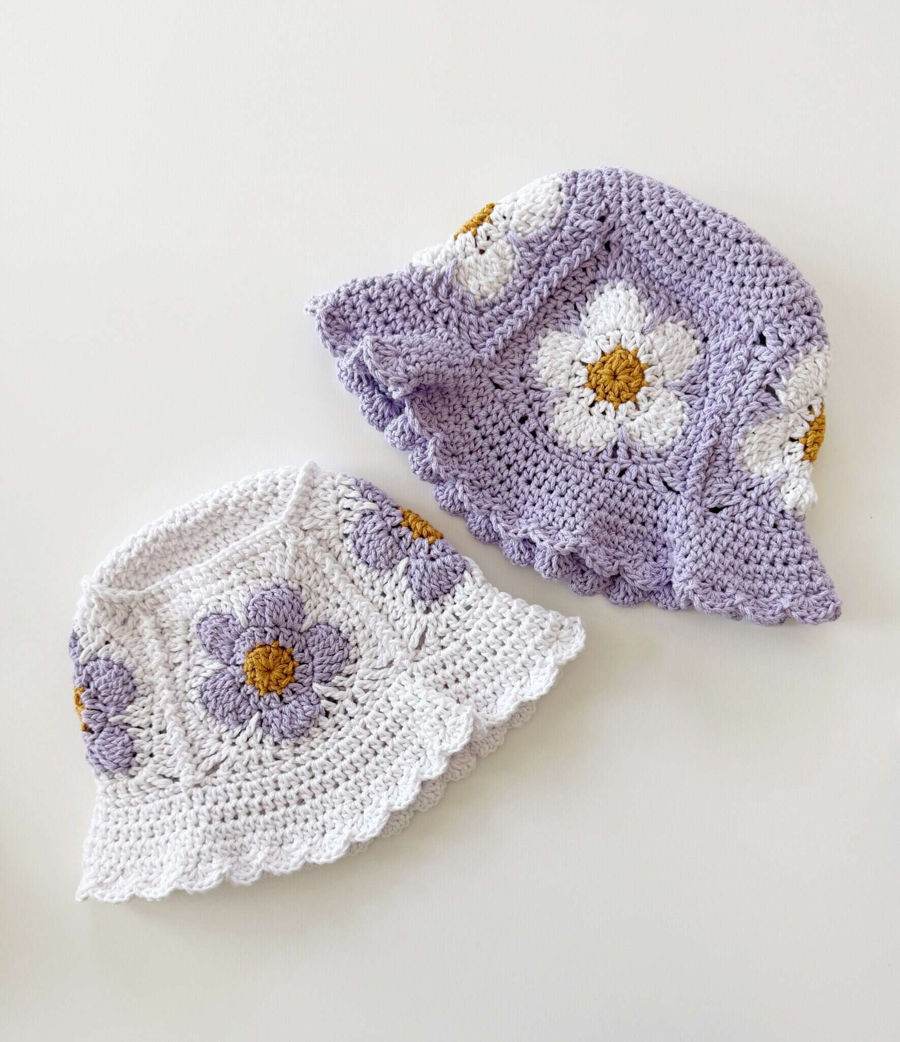 Crochet Field of Daisies Sun Hat - Daisy Farm Crafts