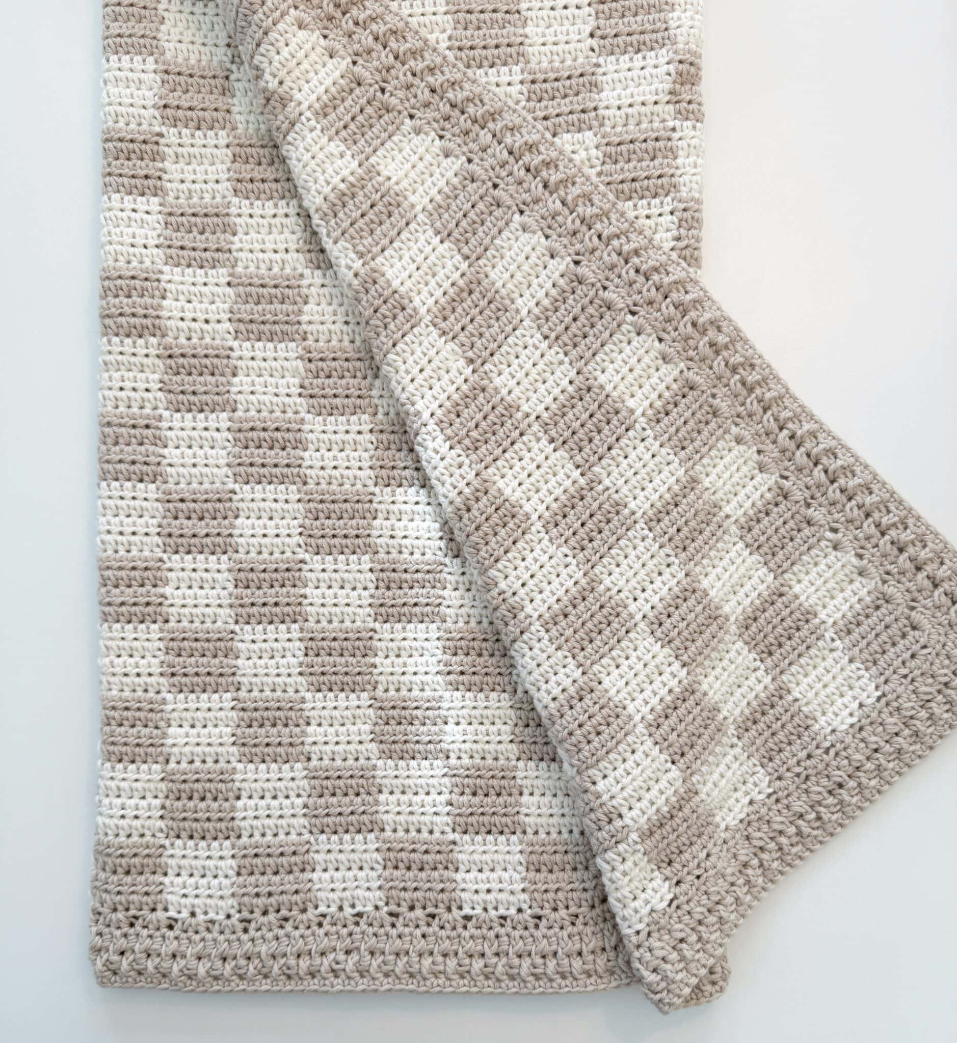 Crochet Checkerboard Blanket with a Rocky Ridge Border - Daisy Farm Crafts