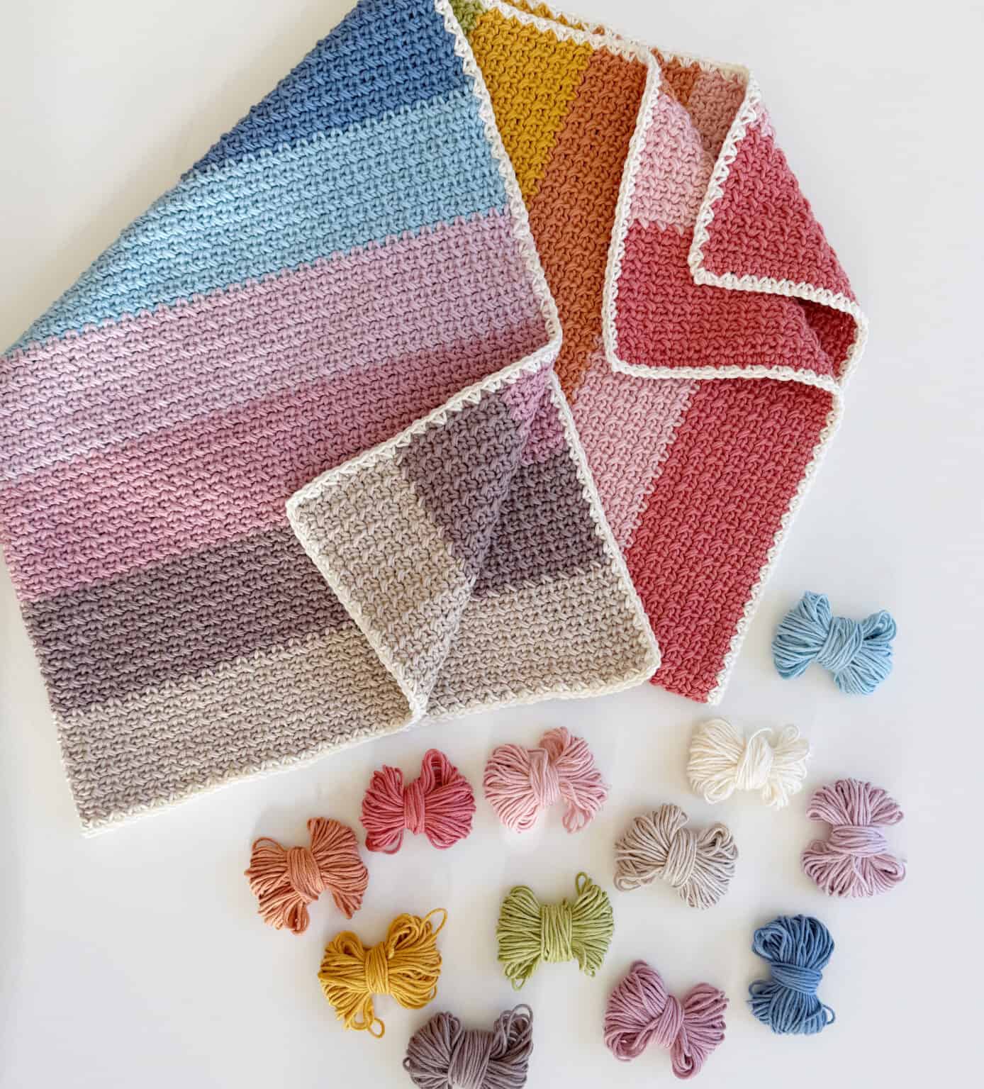 Crochet Mesh Stitch Sampler Blanket - Daisy Farm Crafts